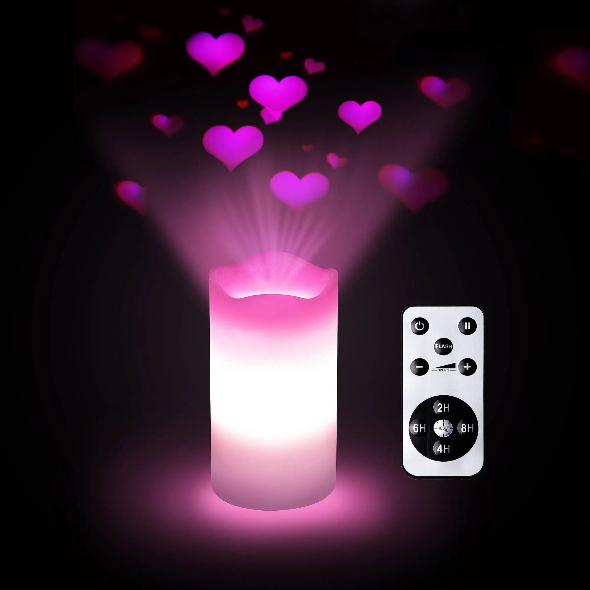 Pink Candle Projector | Rotating Night Light | Kswing